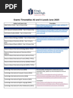 BTEC Summer 2026 Final Timetable | PDF | Physiology | Science