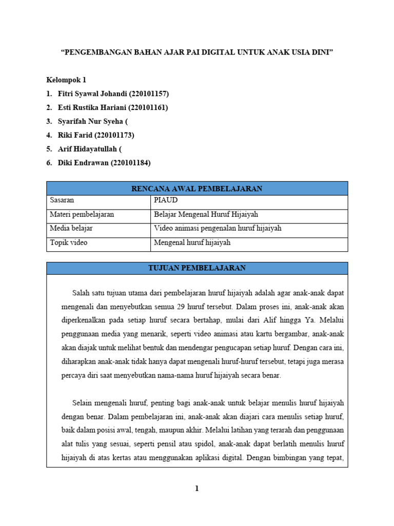 Klp 1 Bahan Ajar | PDF