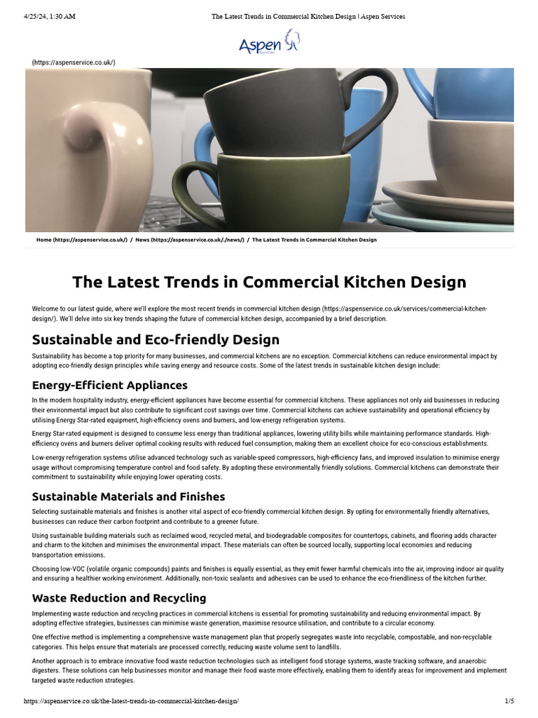 The Latest Trends in Commercial Kitchen Design - Aspen Services | PDF ...