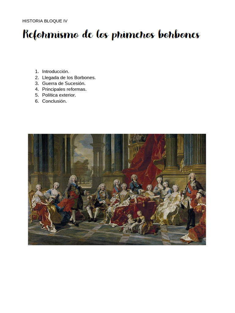 Historia Bloque Iv Pdf Imperio Español Casa De Borbón