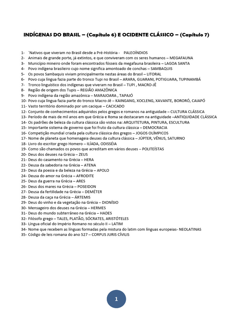 Indígenas e Ocidente Clássico | PDF | Mitologia grega | Grécia