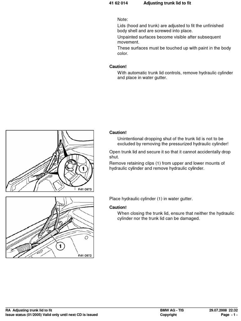 E38 Boot Adjustment | PDF | Trunk (Car) | Screw