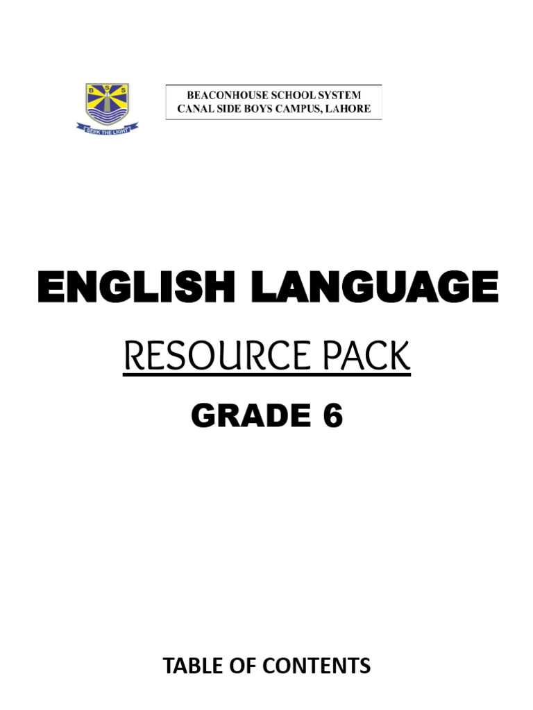 Grade 6 English Writing Resource Pack | PDF