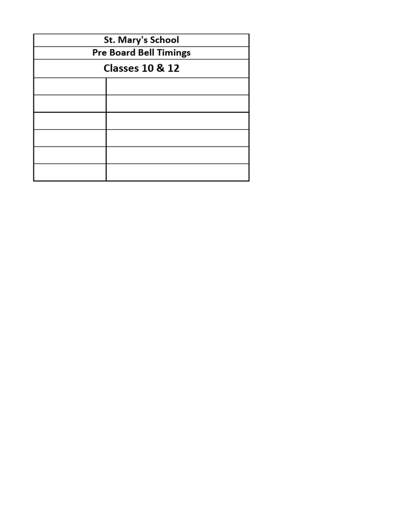 Bell Timing for Pre Board I(2024-25) | PDF