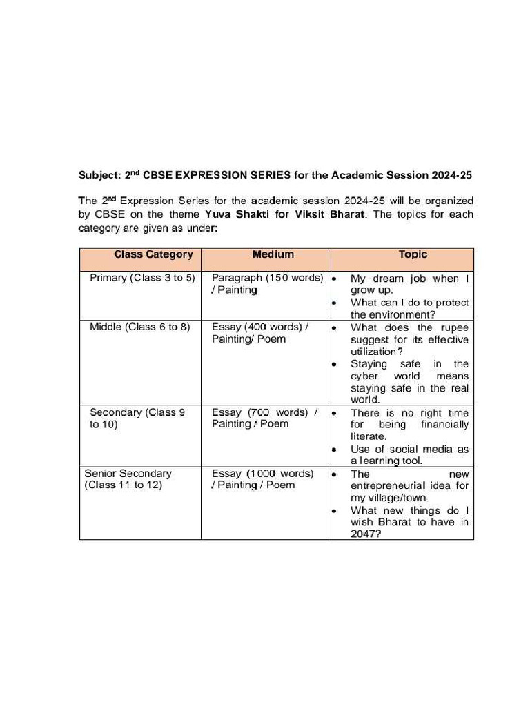 Cbse Expression Series | PDF