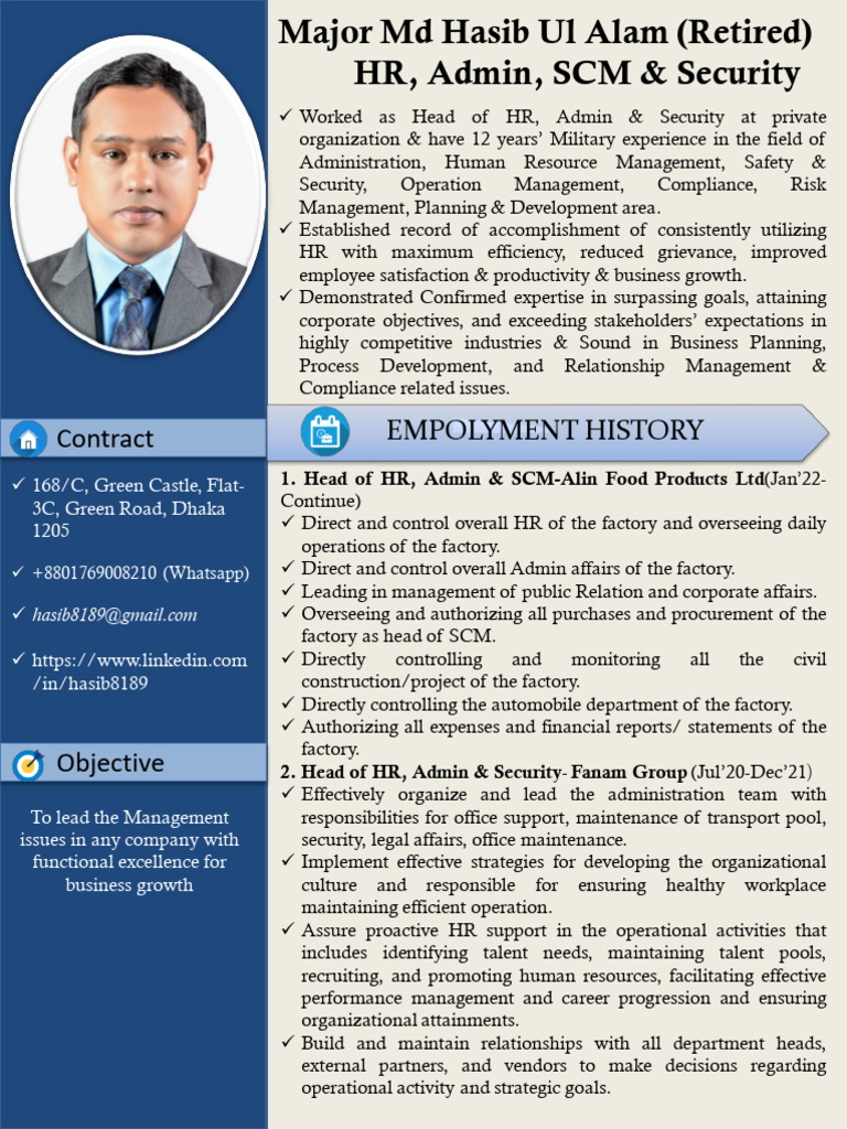 Major Md. Hasib Ul Alam (Retd) | PDF | Human Resource Management | Business