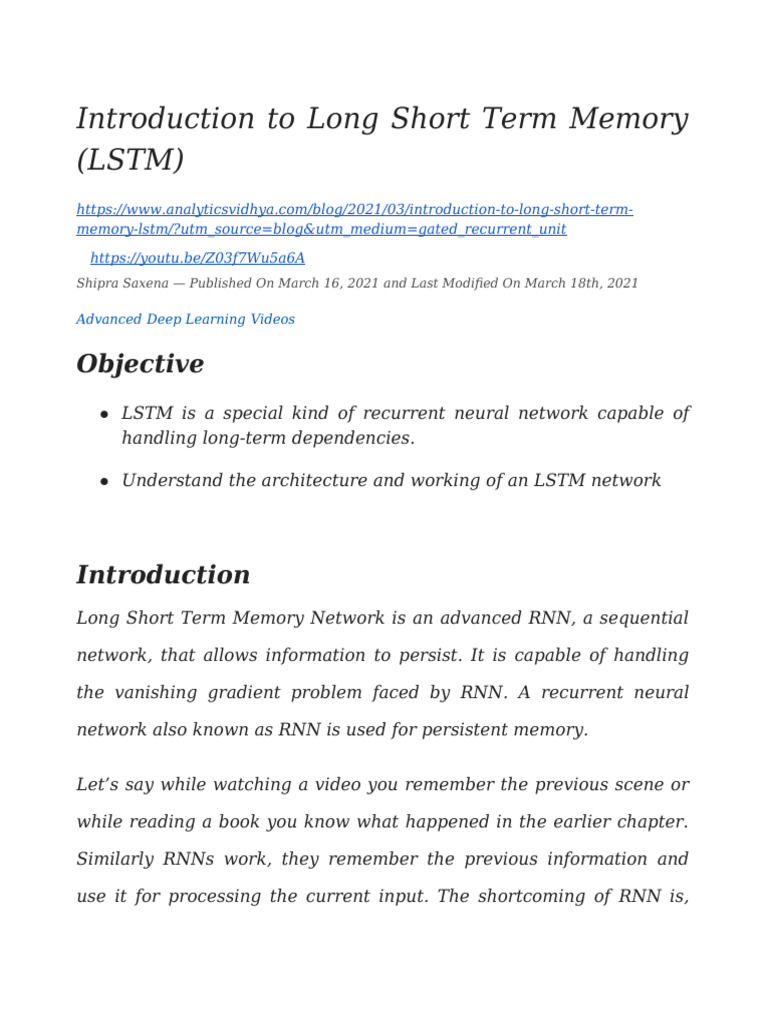 LSTM & GRU | PDF | Cognitive Science | Learning