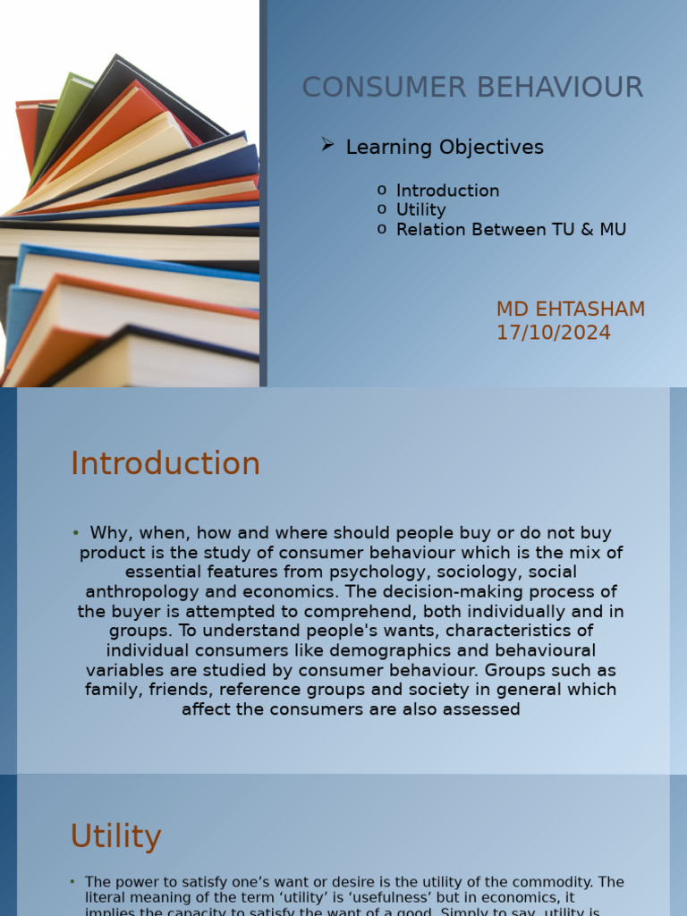 Consumer Behaviour | PDF | Utility | Consumer Behaviour