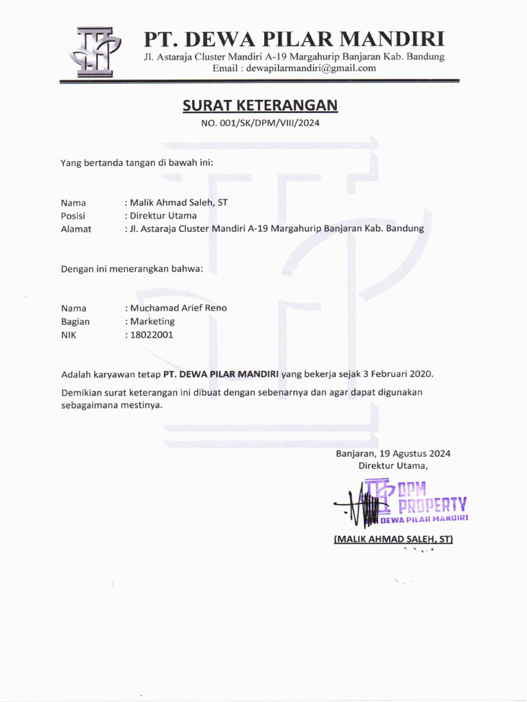 SK Muchamad Arief Reno | PDF SK Muchamad Arief Reno | PDF