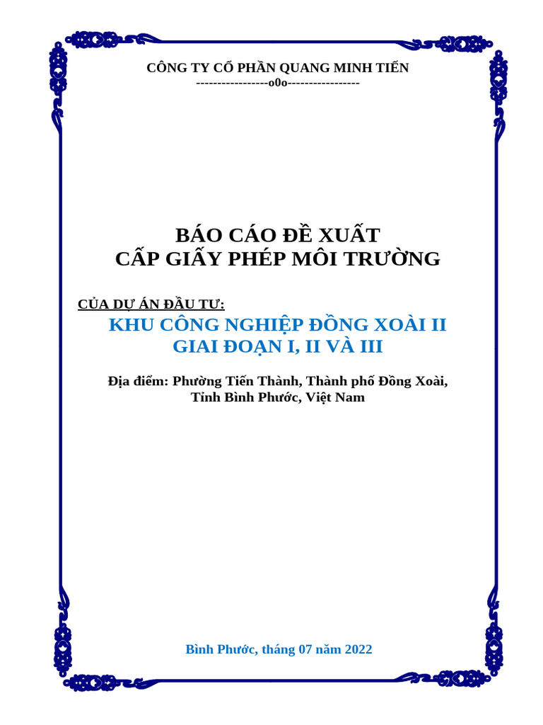 GPMT QMT - KCN Đ NG Xoài II | PDF