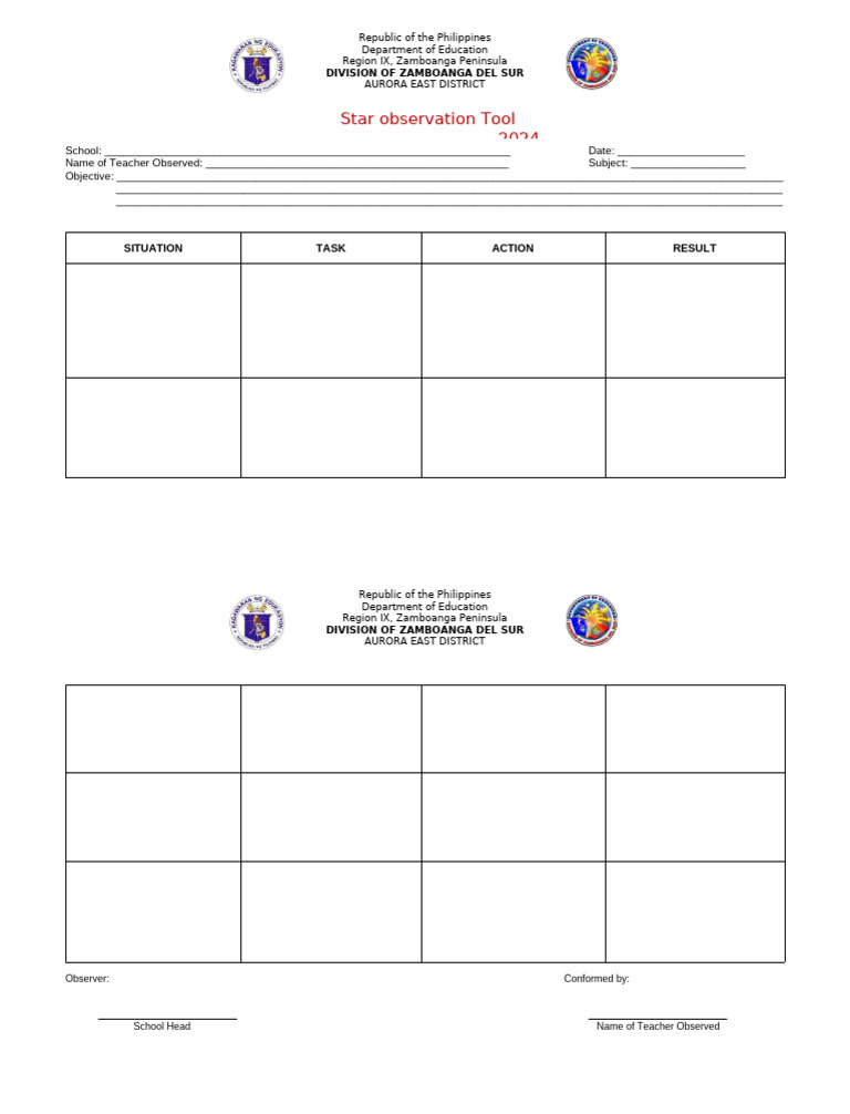 Star Observation Tool for Teachers | PDF