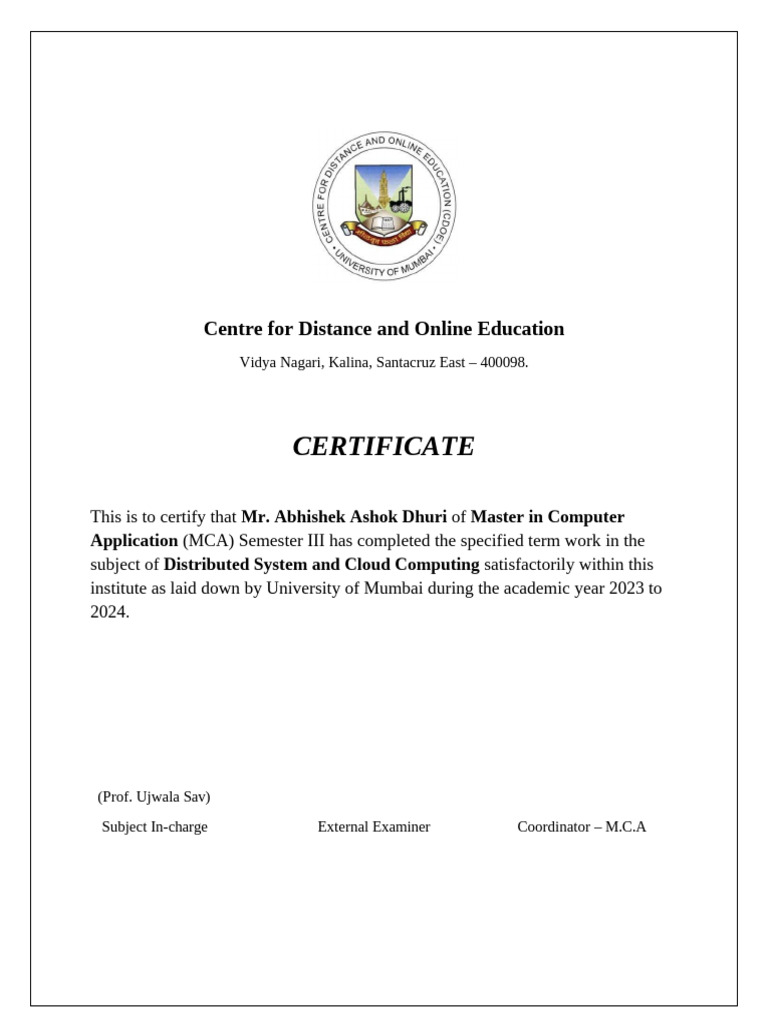 Distributed System and Cloud Computing Journal - Abhishek | PDF ...