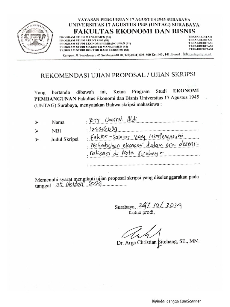 Contoh Surat Rekomendasi | PDF