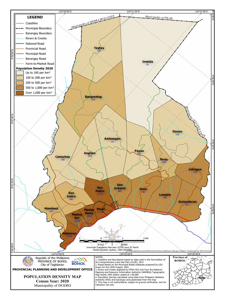Statistical Population Density 2020 A4 Portrait Pdf