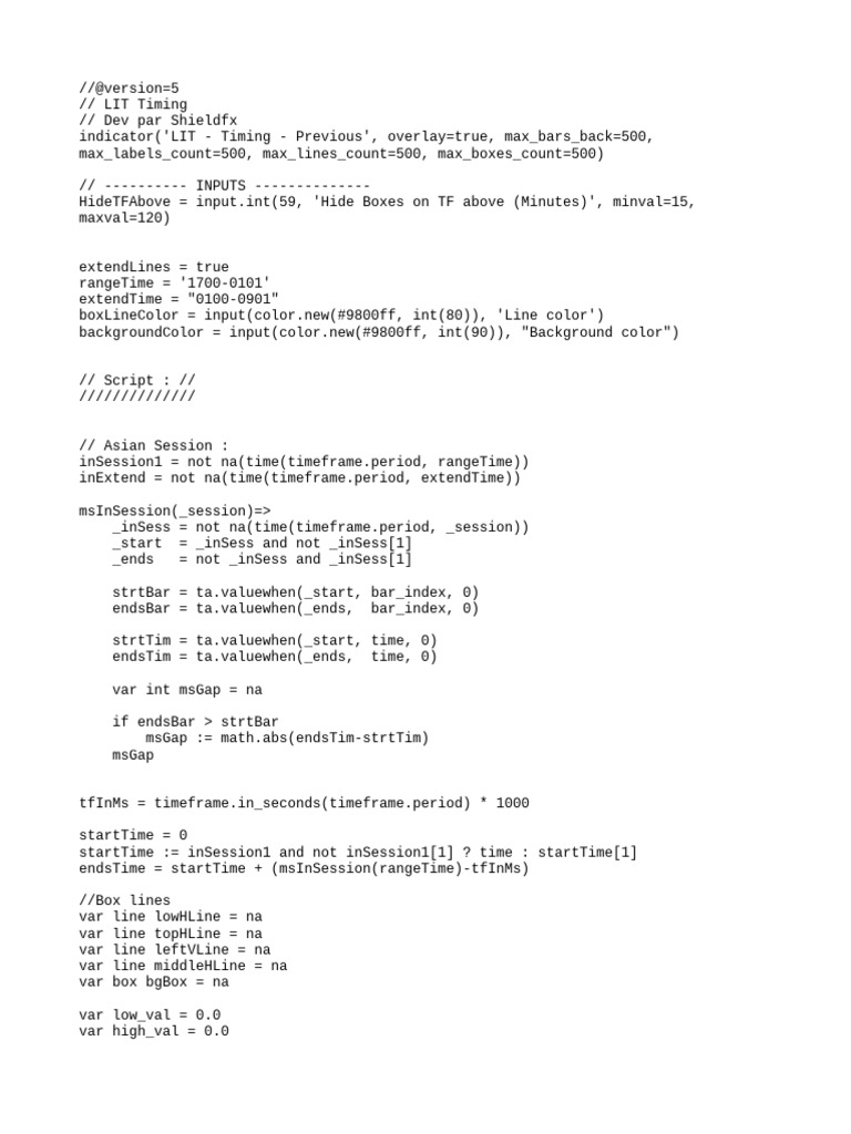 LIT Timing Indicator Script | PDF | Computer Programming