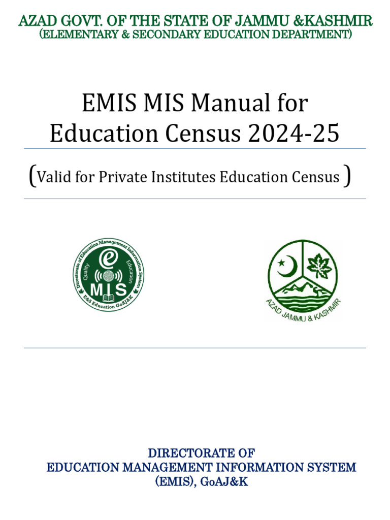 Guideline Document For Education Census 2024-25 For Private ...