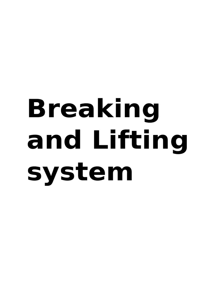 Braking and Lifting System Overview | PDF