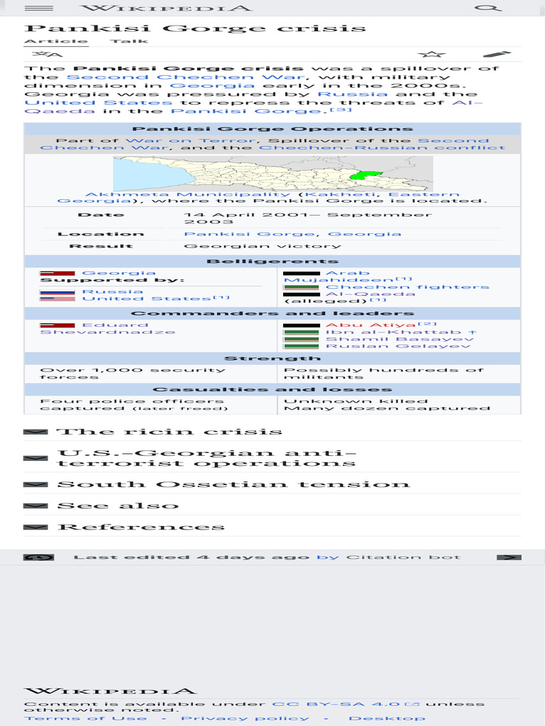 Pankisi Gorge Crisis - Wikipedia | PDF
