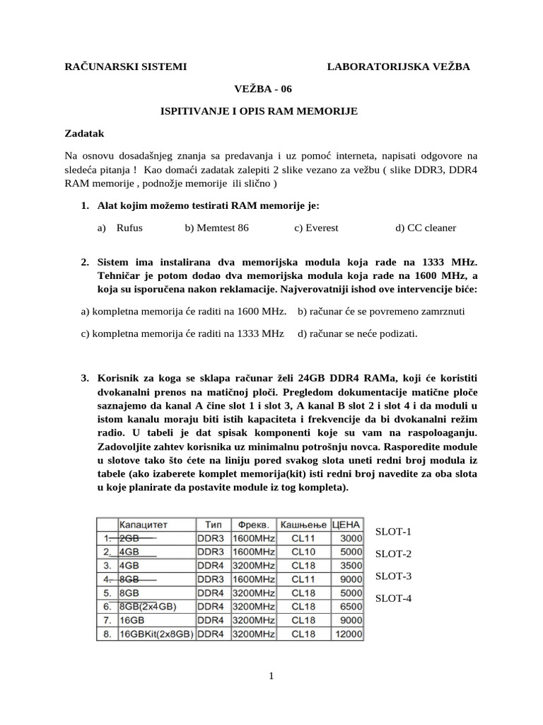 06 - Memorije - RAM | PDF
