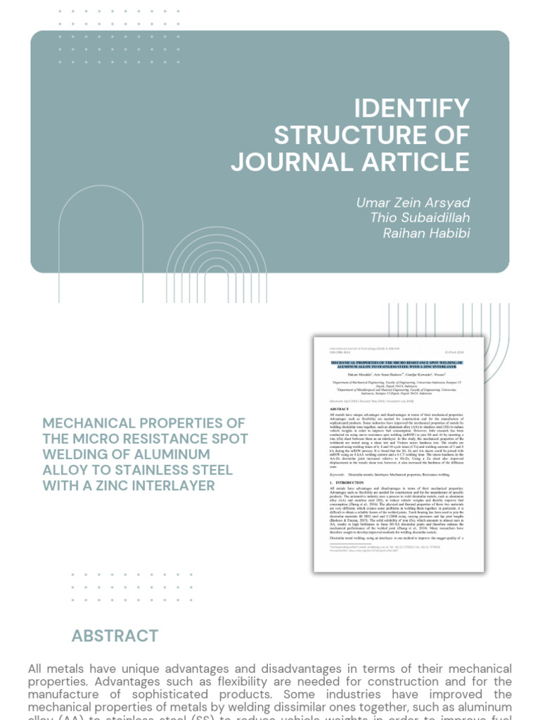Presentation About Journal Article | PDF | Construction | Welding