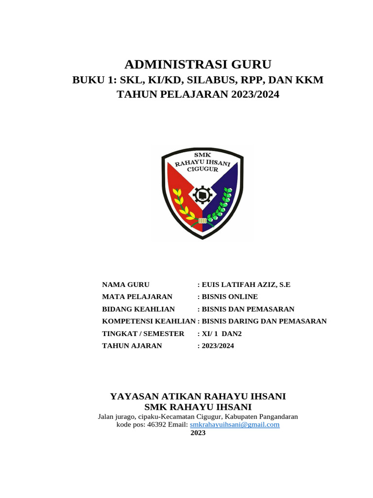 Administrasi Guru Bisnis Online 2023/2024 | PDF