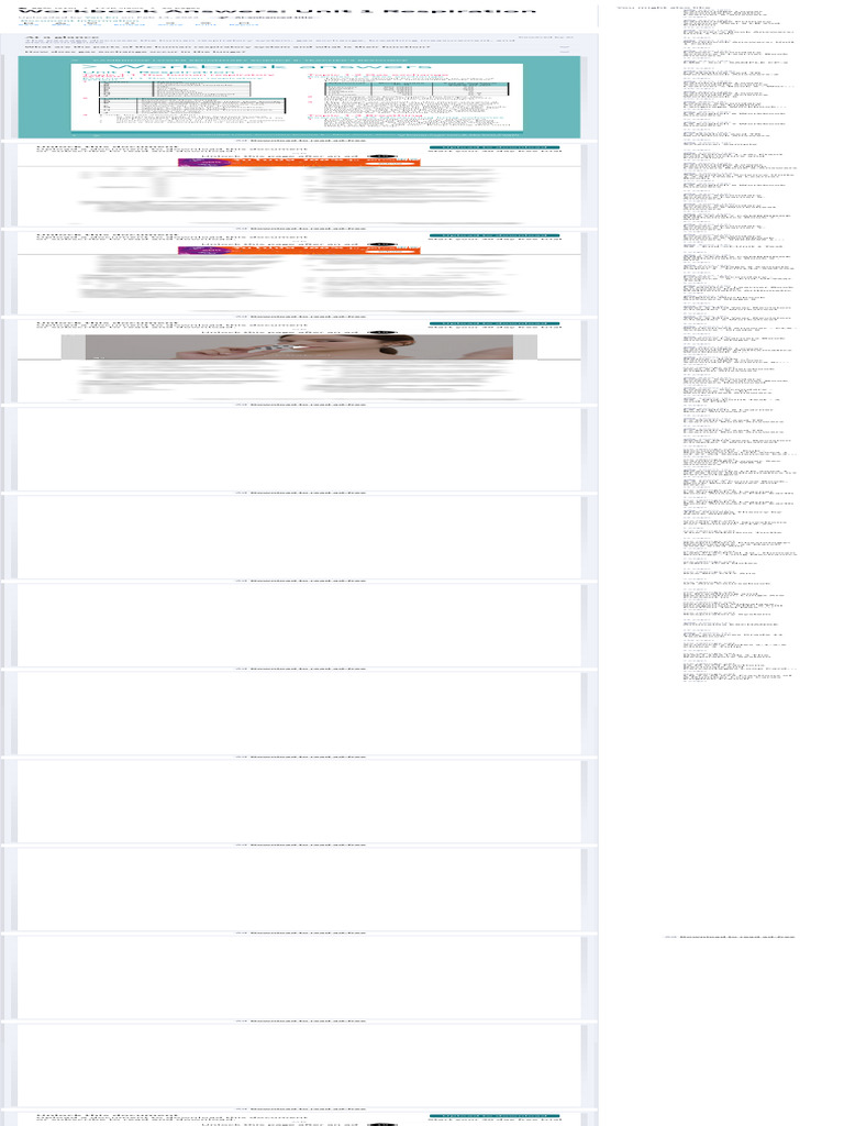 Workbook Answers Unit 1 Respiration PDF Speed Respiratory System 7 ...