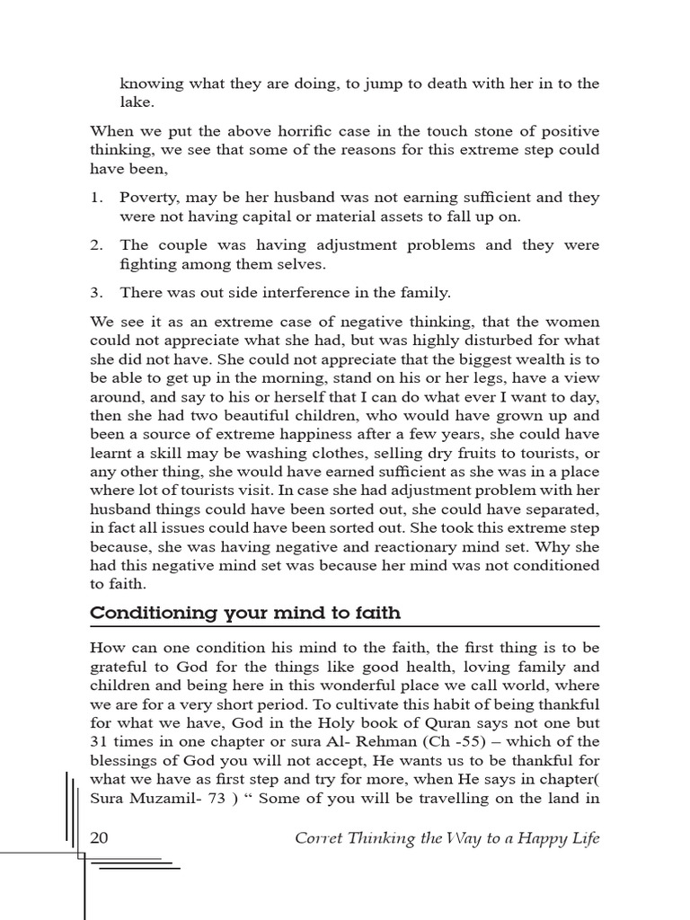 Correct Thinking The Way To A Happy Life-Version 1 20 | PDF