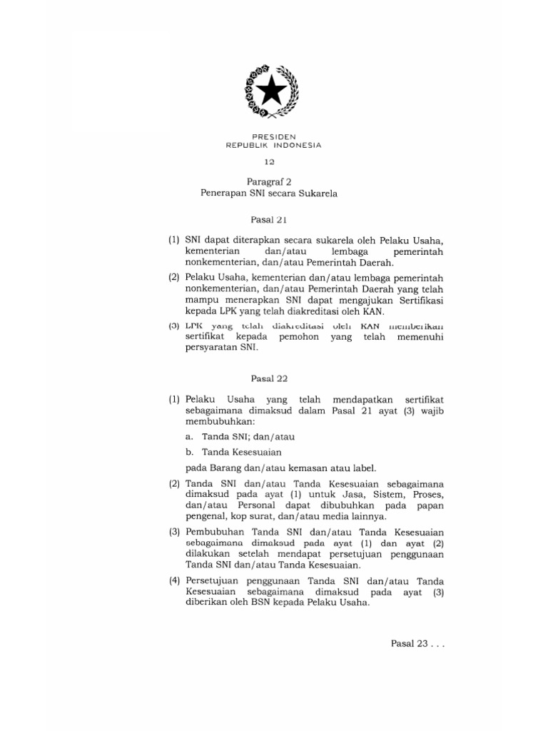 pemberlakuan SNI | PDF