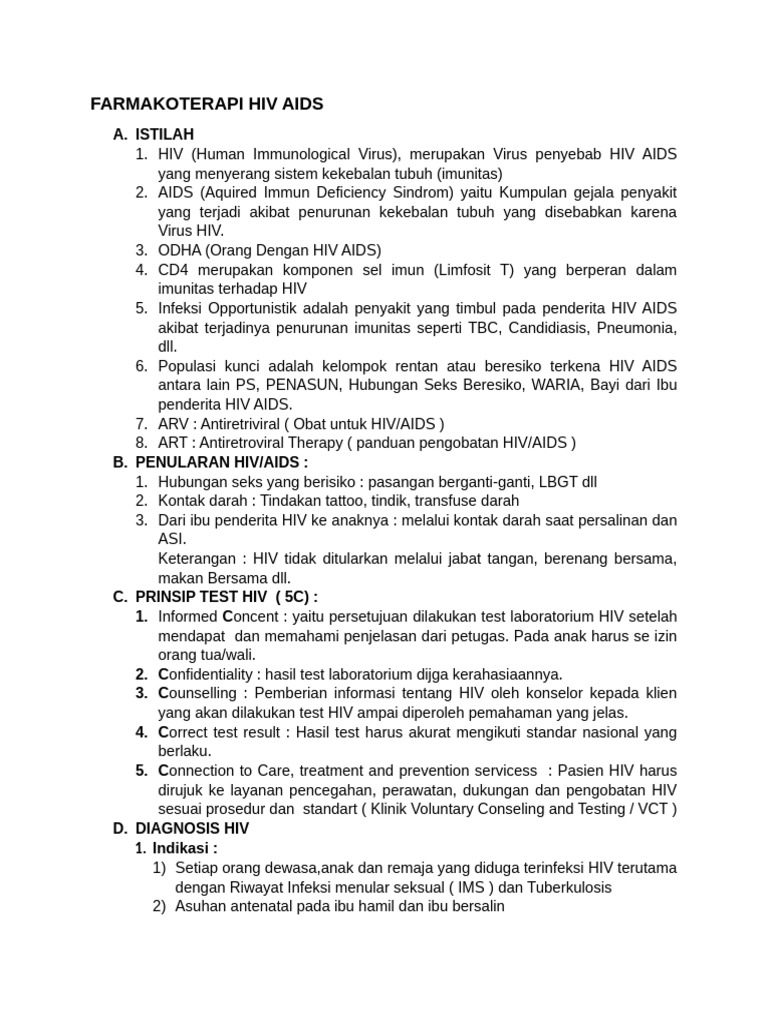 Panduan Terapi HIV AIDS dan Diagnosa | PDF