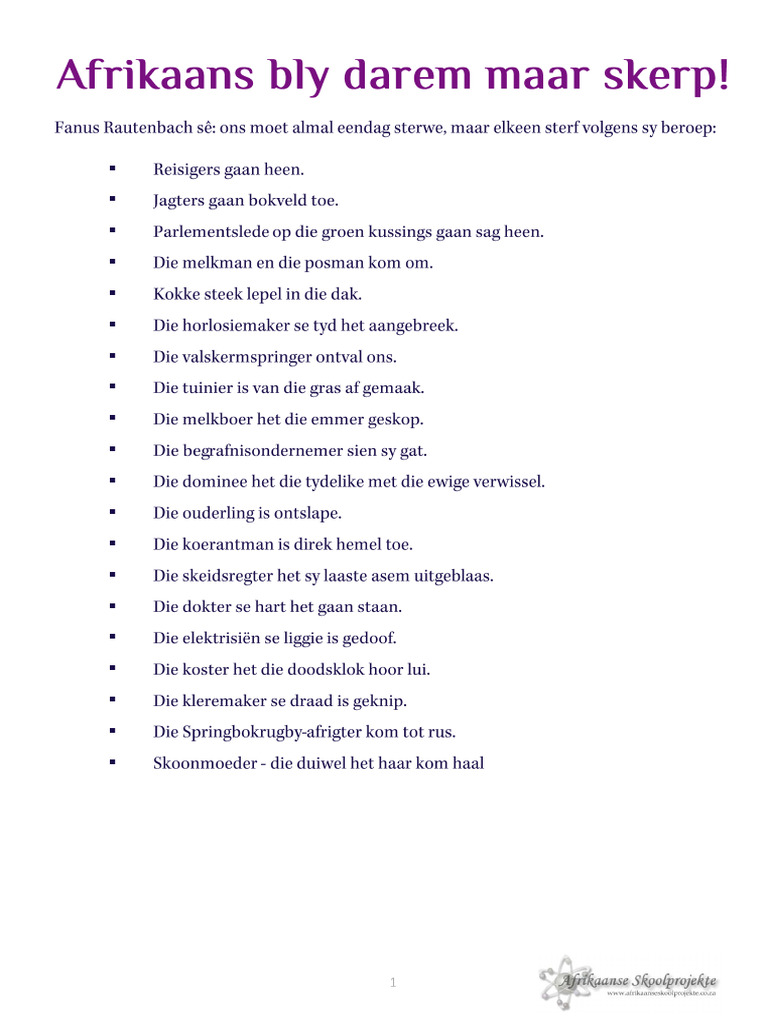 Afrikaans Is Skerp | PDF