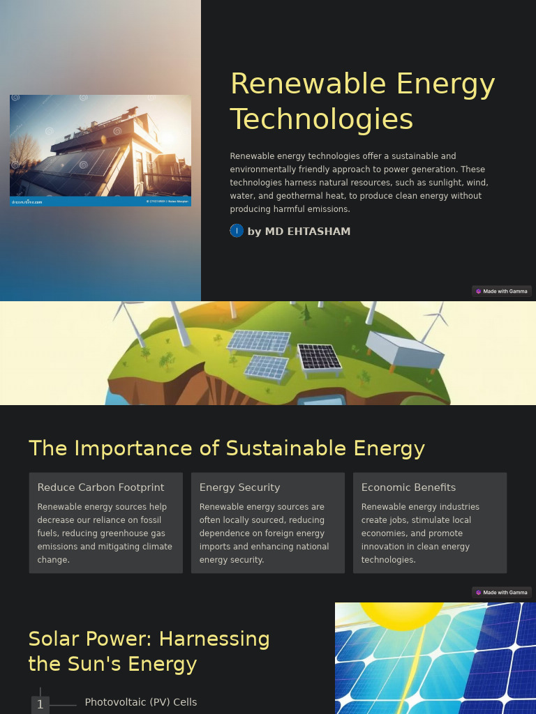 Renewable Energy Technologies | PDF | Renewable Energy | Solar Power