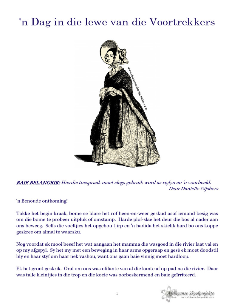 'N Dag in Die Lewe Van Die Voortrekkers | PDF