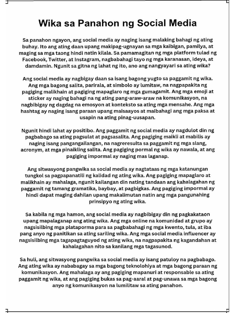 500 Words Na Sanaysay | PDF