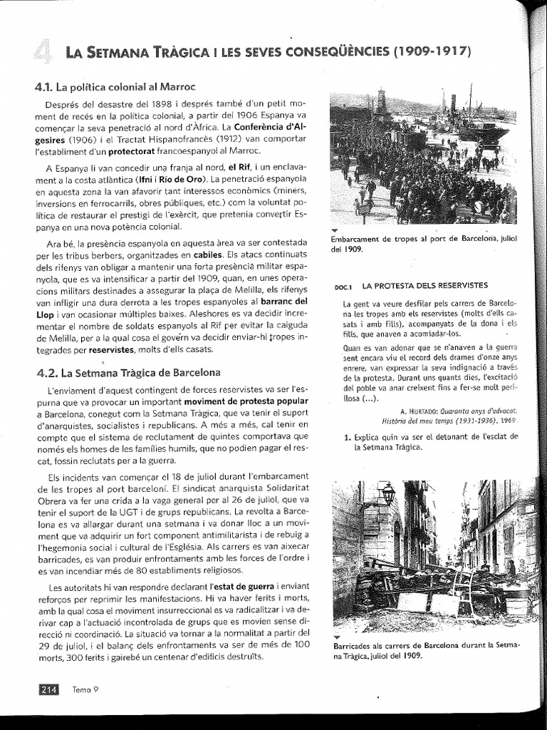 Apartat 4. Setmana Tràgica | PDF