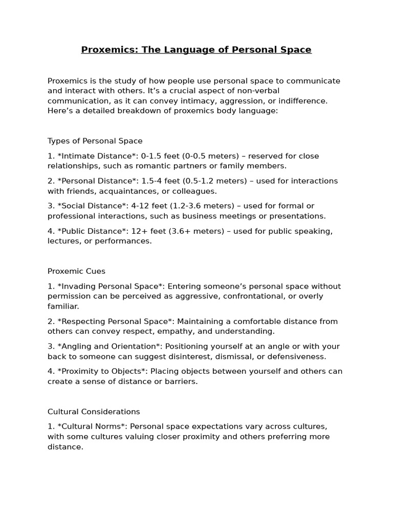 Proxemics | PDF