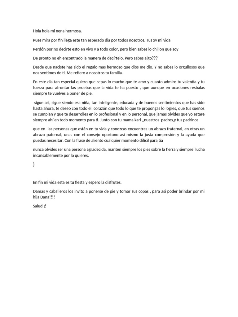 Hola Hola Mi Nena Hermosa | PDF