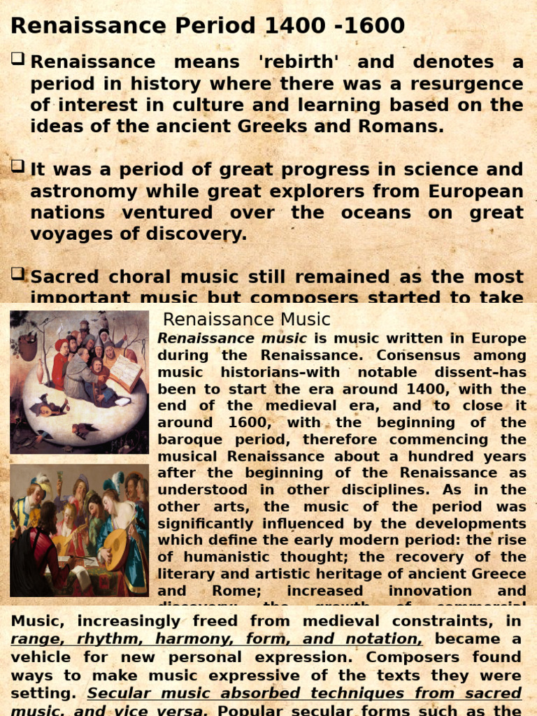 Renaissance Music Evolution | PDF | Renaissance | Performing Arts