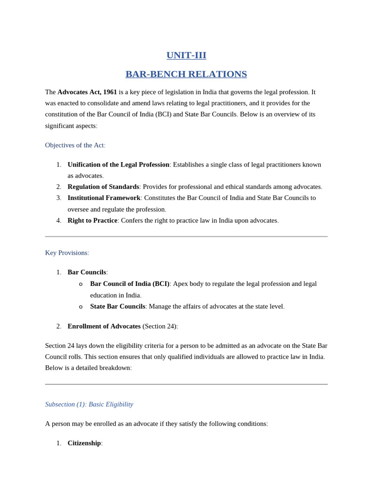 UNIT-III LEGAL ETHICS | PDF | Advocate | Lawyer