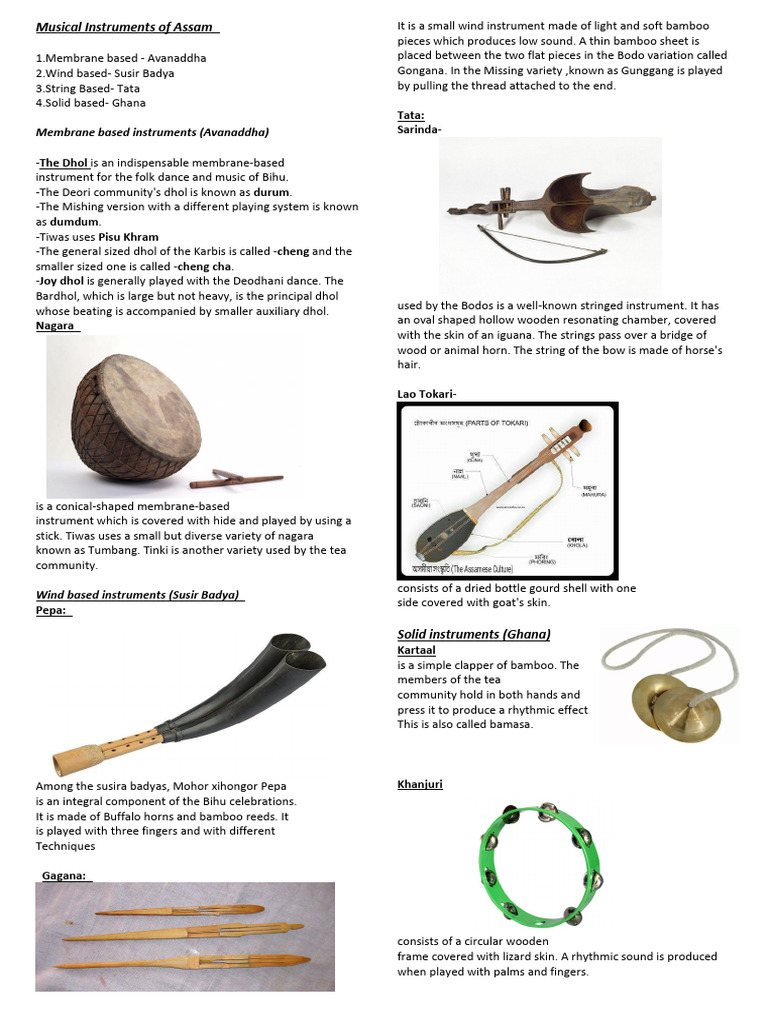 Musical Instruments of Assam | PDF | Musical Instruments | Flute