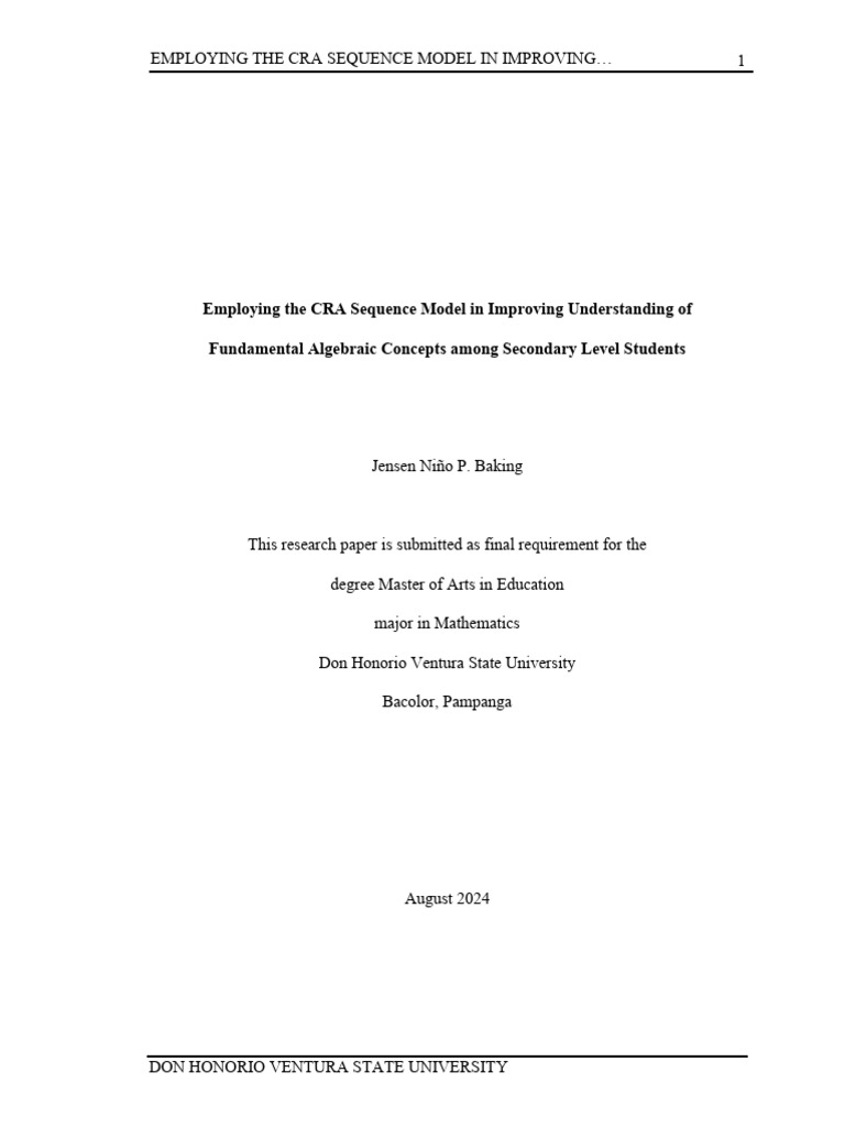 Employing-the-CRA-Sequence-Model-by-Jensen-Baking | PDF | Mathematics ...