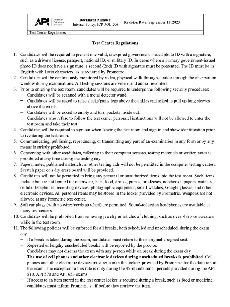 Test Regulation | PDF