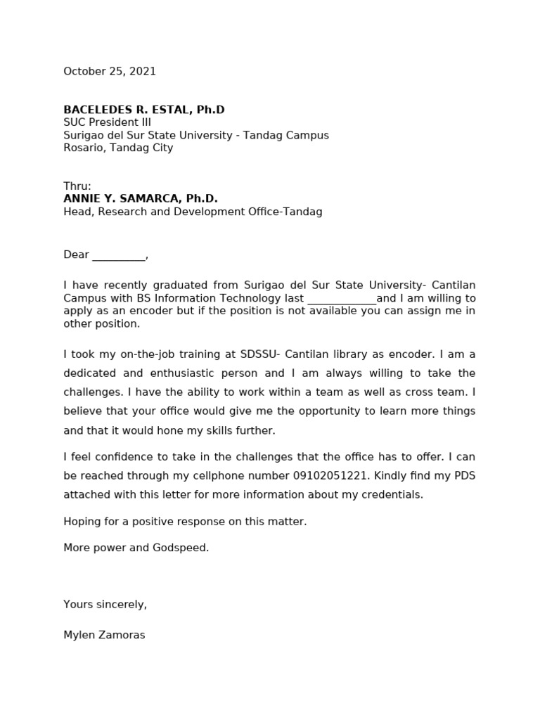 APPLICATION letter | PDF