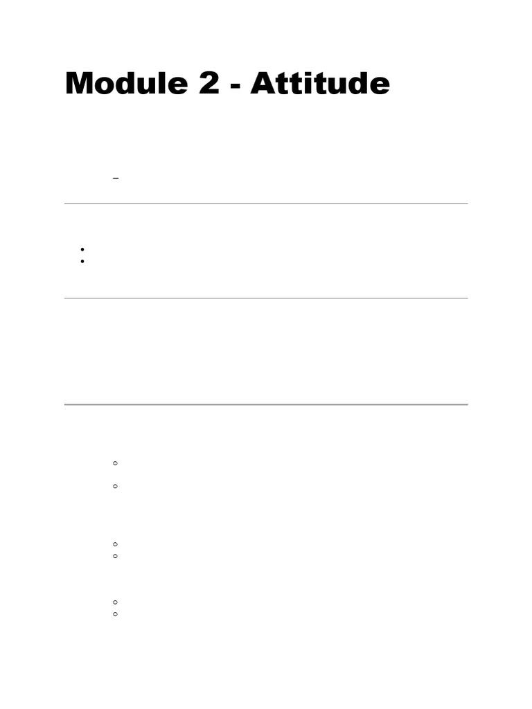 Module 2 Attitude | PDF | Attitude (Psychology) | Behavioural Sciences