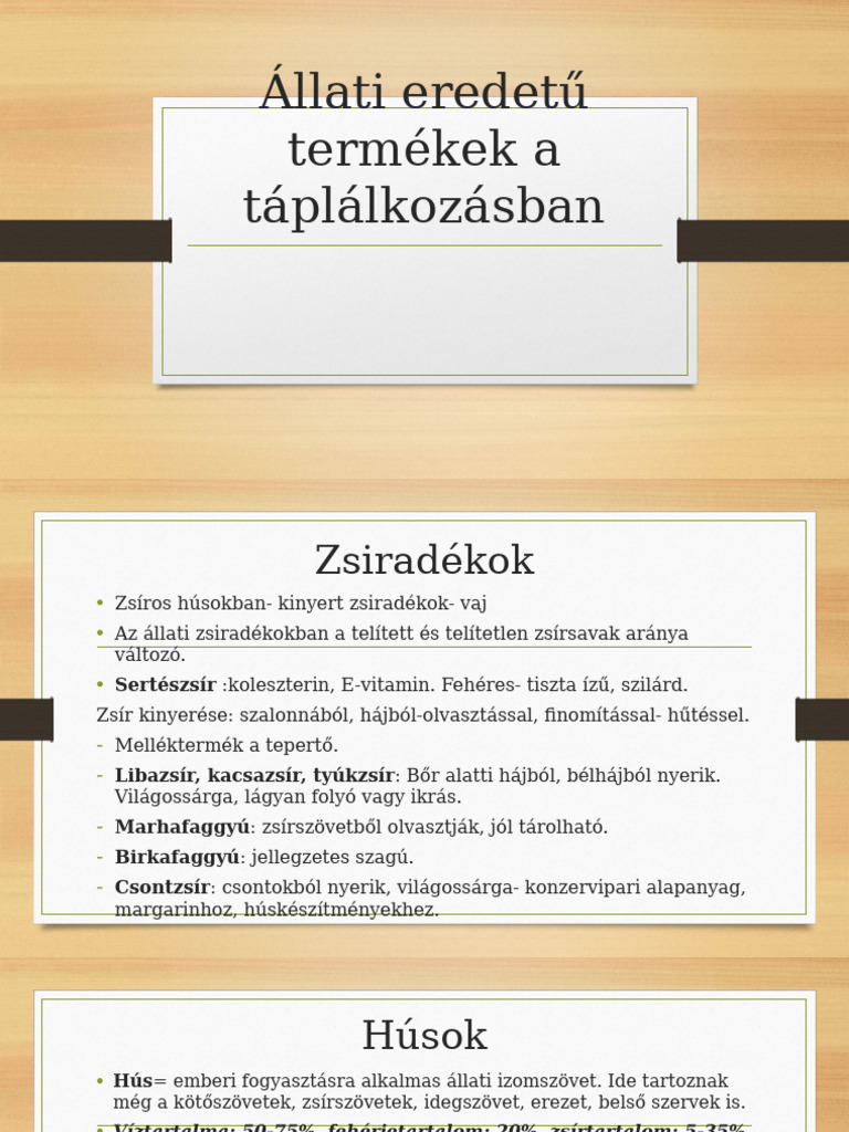 Állati Eredetű Termékek | PDF