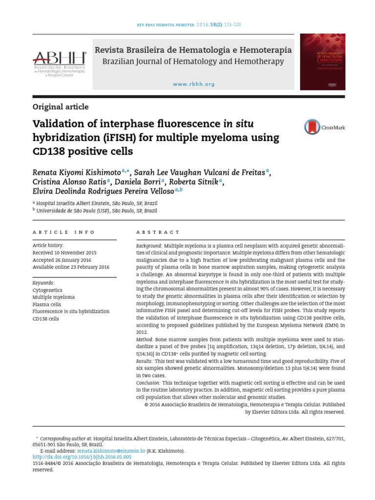 Myeloma FISH Validation | PDF | Fluorescence In Situ Hybridization ...