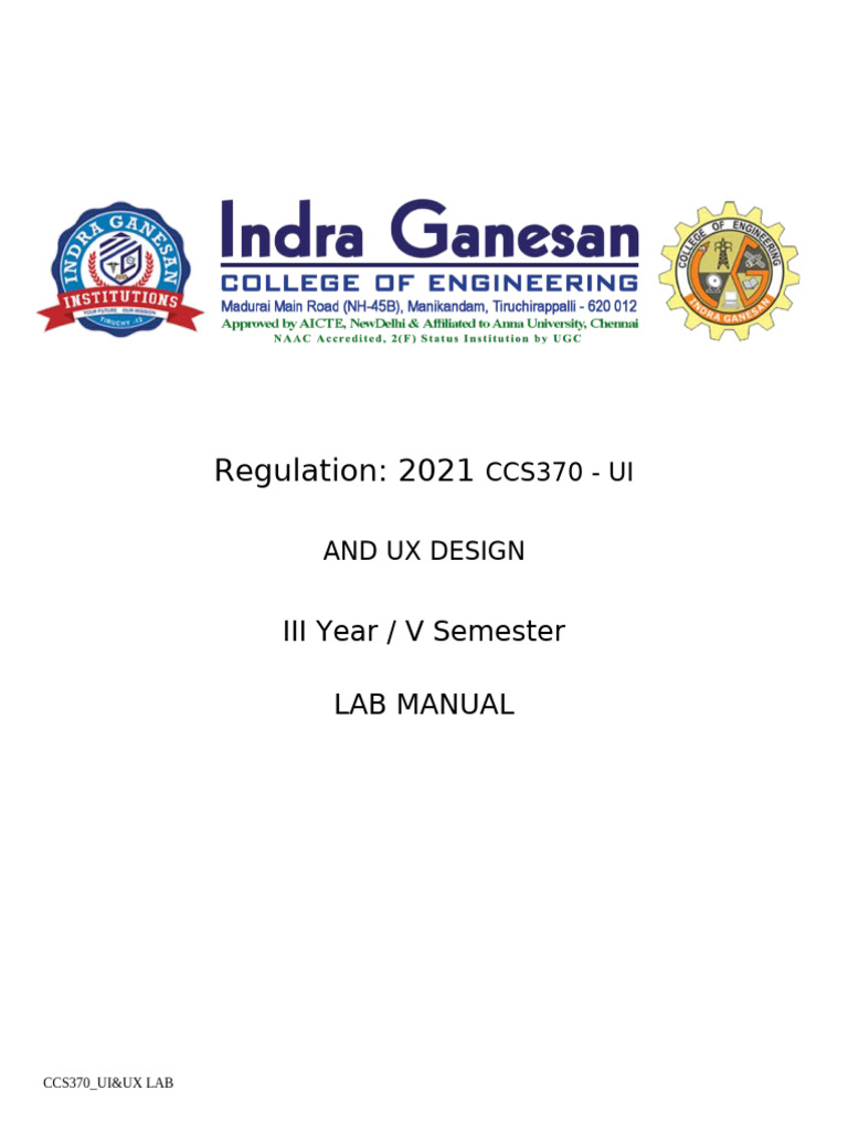 V_IT_CCS370_UI &UX_Manual | PDF | Usability | Design V_IT_CCS370_UI &UX_Manual | PDF | Usability | Design
