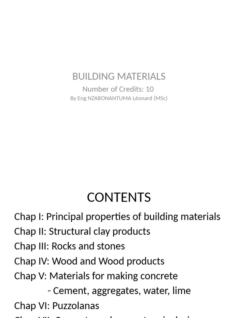1.principal Properties of Building Materials | PDF | Porosity | Ductility