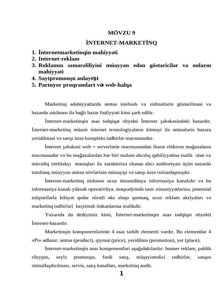 Movzu 9 Intern Marketinq | PDF