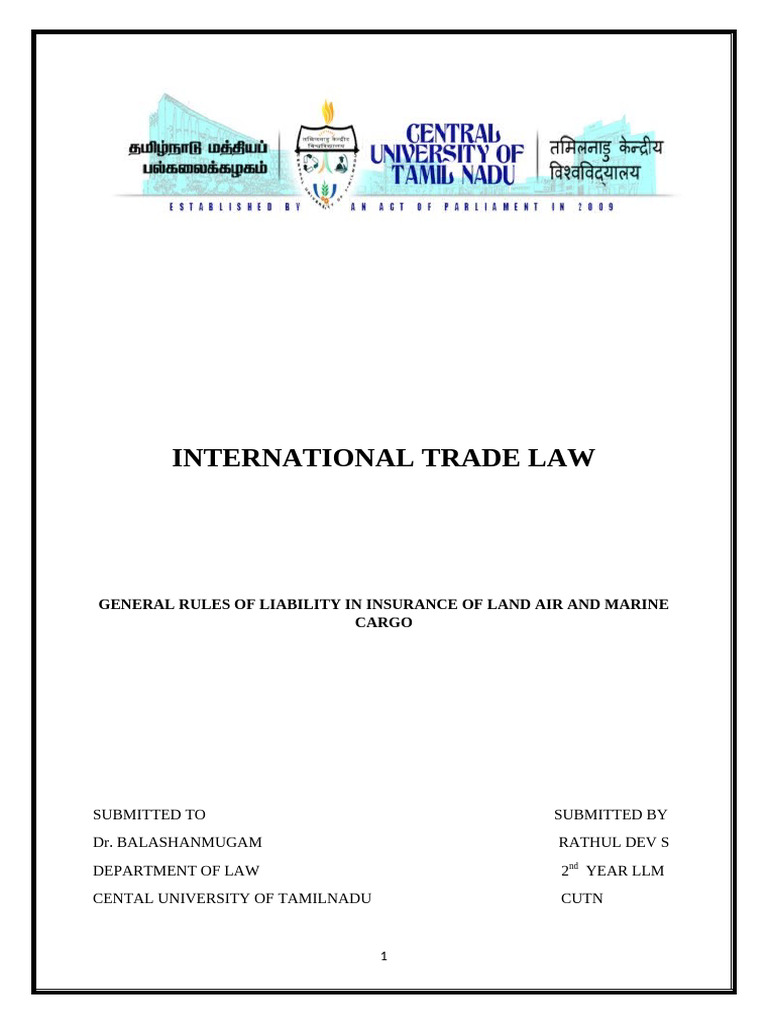 ITL Assignment | PDF | Insurance | Bill Of Lading