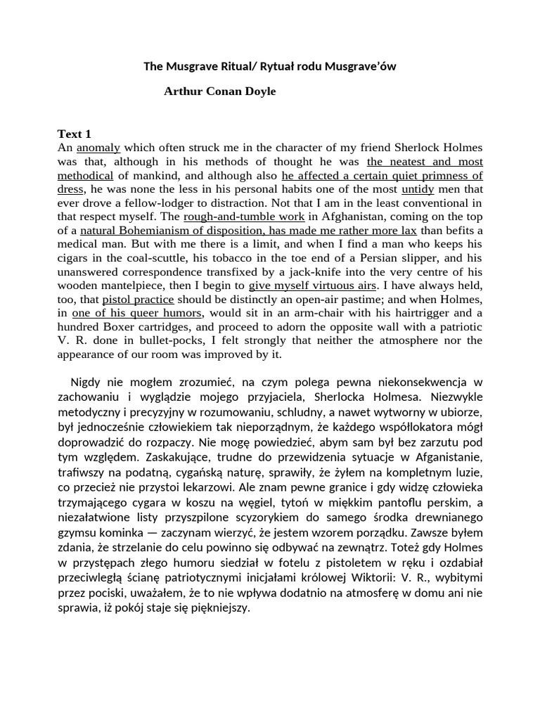 Conan Doyle - The Musgrave Ritual | PDF